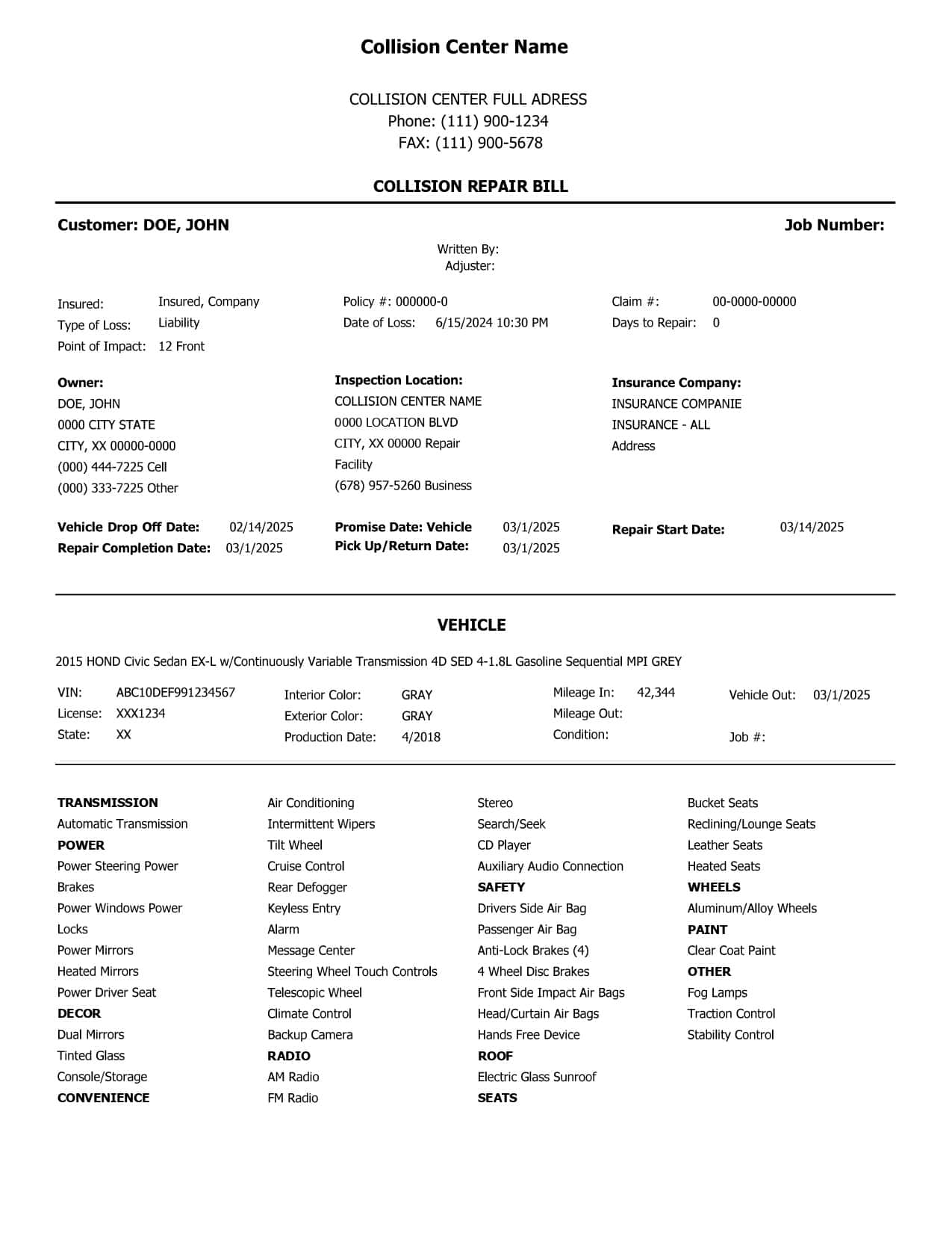 Collision Repair Estimate Explained - Appraisal Engine Inc